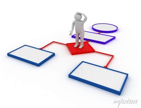 3d Man On Flowchart 3d Rendered Illustration Wall Mural • Murals