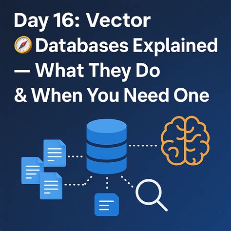 Day 16 🧭 Vector Databases Explained — What They Do And When You Need One By Somya Golchha