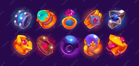Free Vector Fantasy Medieval Gold Ring Ui Game Icon Vector Magic
