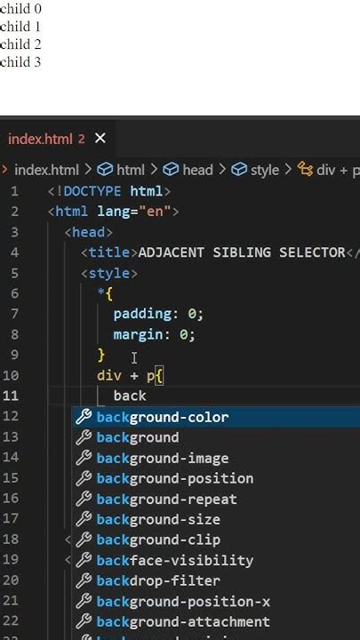 Css Adjacent Sibling Selector Youtube