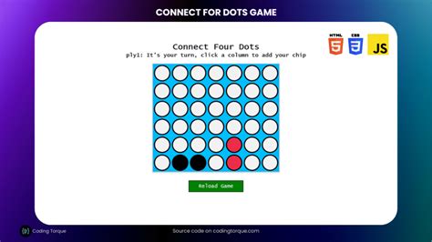 Connect Four Dots Game Using Javascript Coding Torque