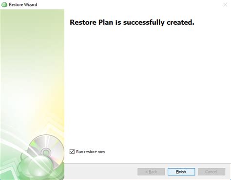File Level Restore Plan Review Help Center