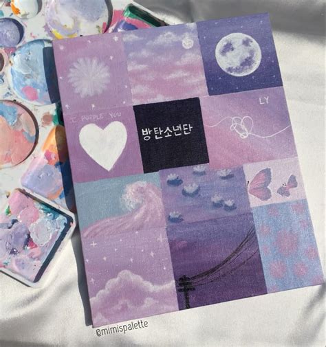 Purple Aesthetic Moodboard Painting Mood Canvas Painting Diy Canvas