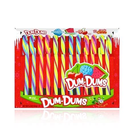 Dum Dums Candy Canes 12 Pack 150g United Sweets