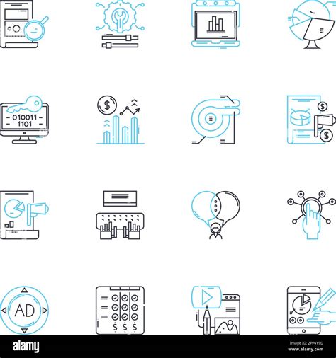 Multinational Marketing Linear Icons Set Globalization Localization Internationalization