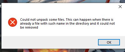 Could Not Unpack Some Files Error Crashes Connection Update Problems Advice War