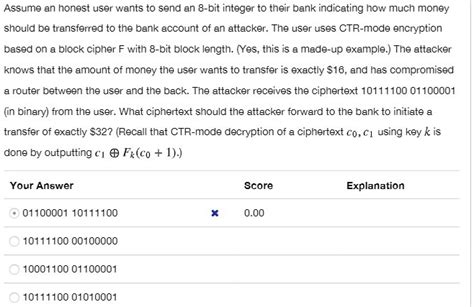 Please Explain Which Is The Correct Answer Assume An Honest User Wants