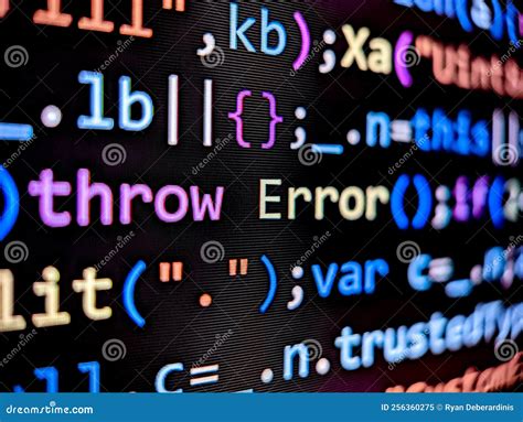 Computer Code With Error Displayed On Pixelated Screen With Colorful