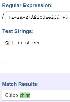 Regex JavaScript Regular Expressions Matching Any Alpha Character
