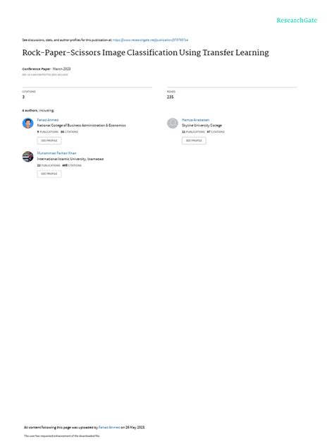 Rock Paper Scissors Image Classification Using Transfer Learning Pdf
