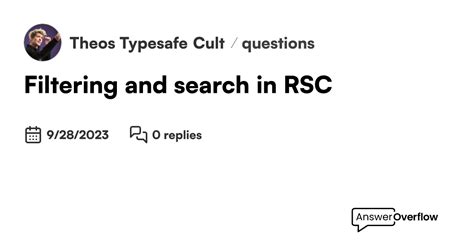 Filtering And Search In Rsc Theos Typesafe Cult
