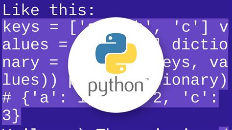 How Can I Make A Dictionary Dict From Separate Lists Of Keys And