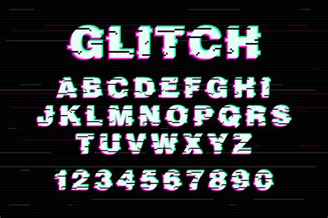Glitch Font Pre Designed Photoshop Graphics ~ Creative Market