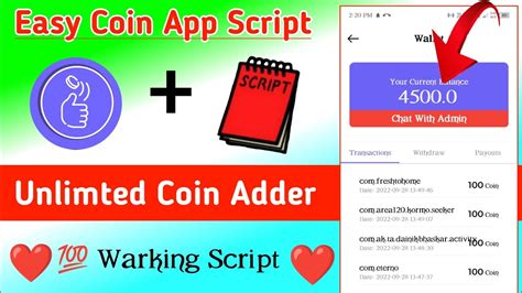Easy Coin App Script Unilmted Coin Adder 💯 Warking Script Earning App Today Vipoffer00 Youtube