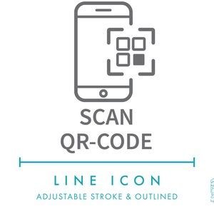 Scan QR Code Ecommerce Line Icon SVG Minimalist Mobile App Qr Code Icon Website Qr Code