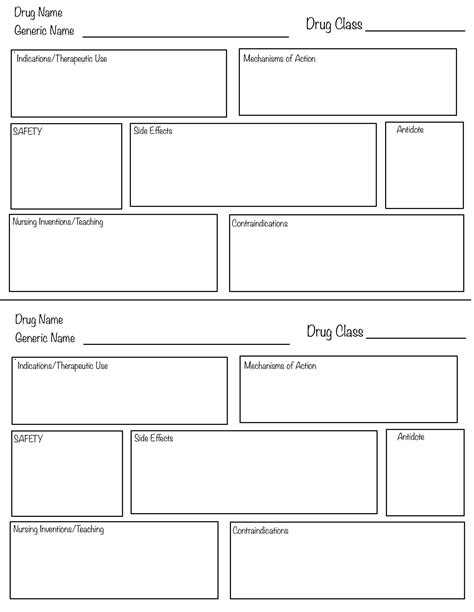 Drug Cards Template