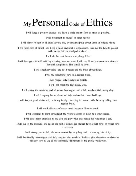 Personal Ethics Examples At Verda Garcia Blog