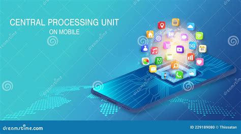 Digital Processor Cpu Vector Logo Template For Corporate Identity Abstract Computer Chip Sign