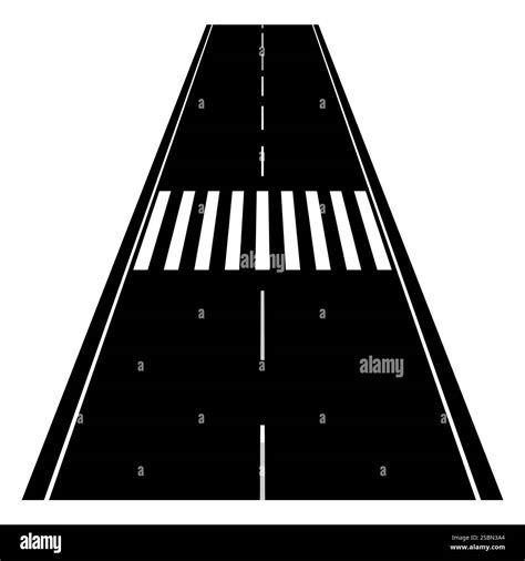 3d Perspective Road With Pedestrian Crossing Road Marking Pedestrian Crossing Stock Vector Image