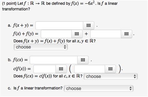 solved 1 point letf r → r be defined byf x 6x2 isf a