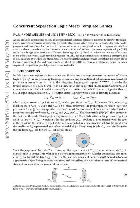 Pdf Concurrent Separation Logic Meets Template Games