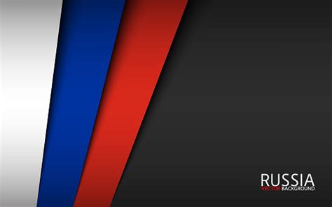 러시아어 색상과 텍스트에 대한 회색 여유 공간 현대 벡터 배경 러시아 국기의 모양에 종이의 오버레이 시트 러시아에서 만든 개념에
