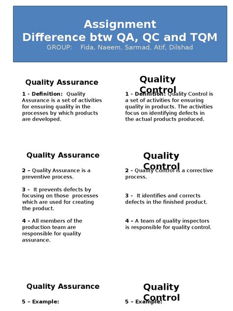 Traditional Qa Vs Qm Pdf Quality Assurance Systems Engineering