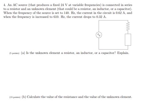 Solved An AC Source That Produces A Fixed 24 V At Variable Chegg Com