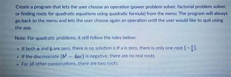 solved create a program that lets the user choose an
