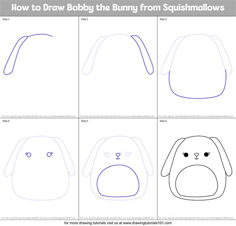 How To Draw Bobby The Bunny From Squishmallows Squishmallows Step By Step