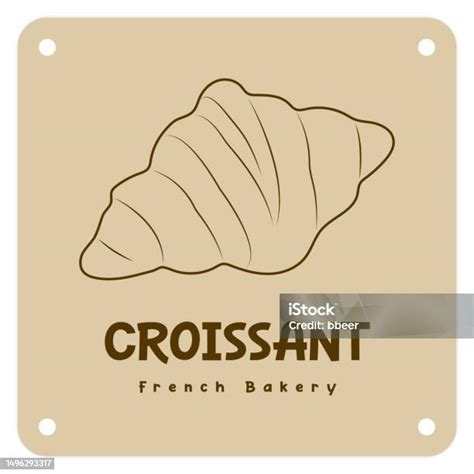 간단한 크로와상 수제 크로와상 가게 및 빵집 패스트리 로고 배지 라벨 아이콘 및 표지판 고기에 대한 스톡 벡터 아트 및 기타