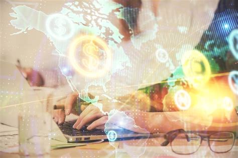 Premium Photo Multi Exposure Of Woman Hands Typing On Computer And Financial Graph Hologram