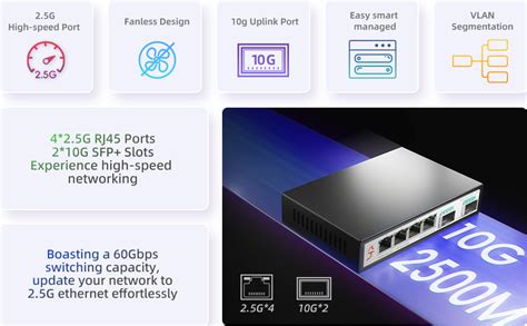 Xikestor 4 Port 2 5g Web Managed Ethernet Switch With 2x 10g Sfp 2 5 Gigabit