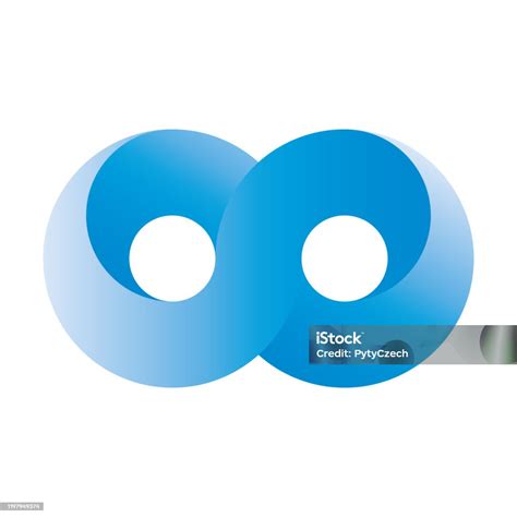 파란색 무한대 기호 아이콘입니다 3d와 같은 그라데이션 설계 효과 벡터 일러스트레이션 무한에 대한 스톡 벡터 아트 및 기타