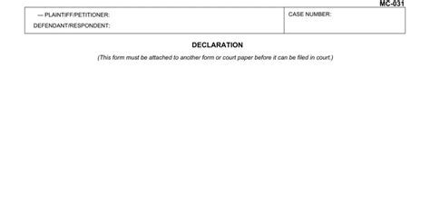 Mc 031 Form Declaration Ca ≡ Fill Out Printable Pdf Forms Online