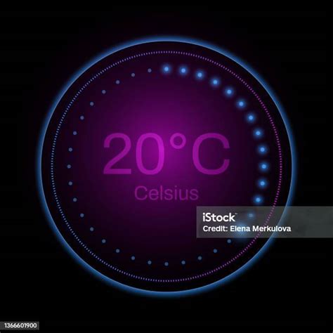 온도 조절기 진행 률 막대와 온도 조절 노브 온도 대시보드 Ui입니다 벡터 그림입니다 다이얼에 대한 스톡 벡터 아트 및 기타