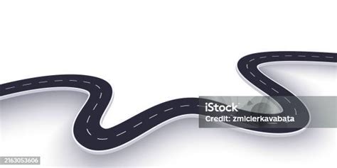 흰색 고립 된 배경에 3d 구불 구불 한 도로 도로 방법 위치 인포 그래픽 템플릿 간단한 곡선 도로 벡터 일러스트 레이 션 3차원 형태에 대한 스톡 벡터 아트 및 기타