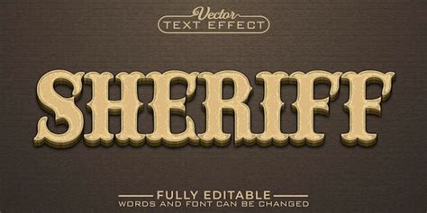 Premium Vector Vintage Sheriff Editable Text Effect Template