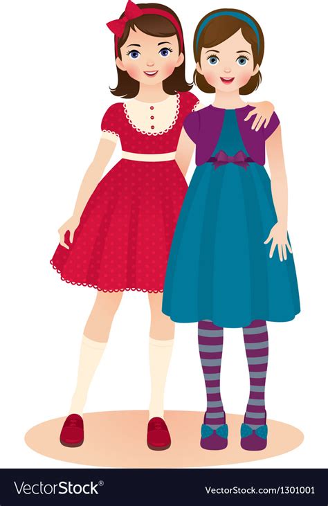 Girls Friends Royalty Free Vector Image Vectorstock