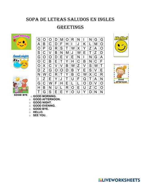 Saludos En Ingles Actividades Preescolar