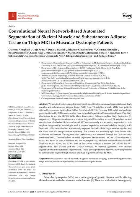 Pdf Convolutional Neural Network Based Automated Segmentation Of Skeletal Muscle And