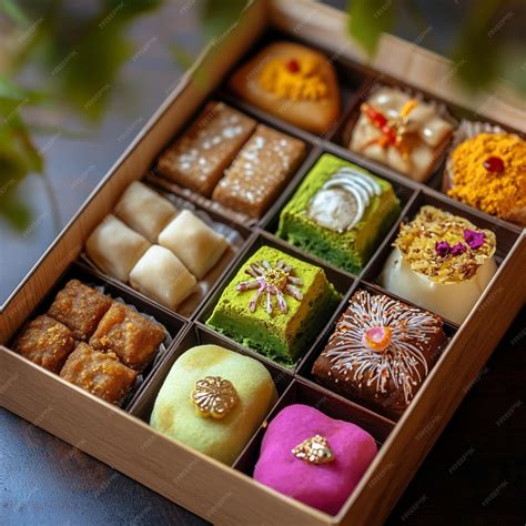 Indian Sweets Platter A Colorful Diwali Delicacy Premium Ai Generated
