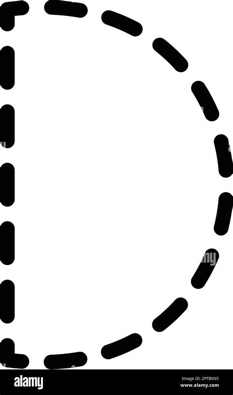 Tracing Alphabet Letter D Prewriting Dotted Line Element For Kindergarten Preschool And