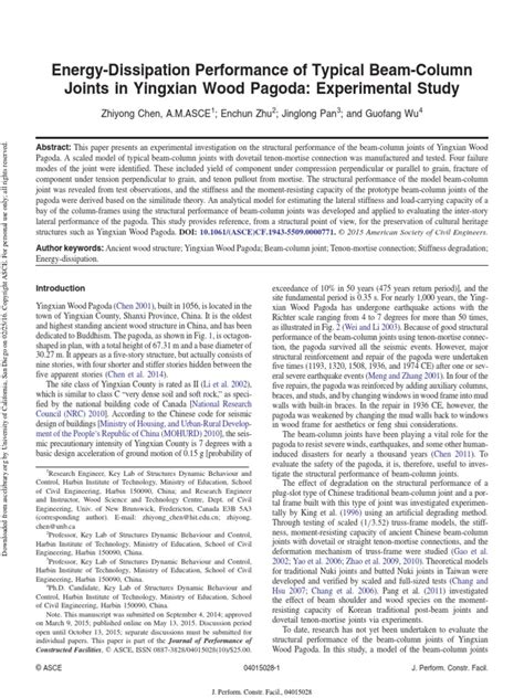 energy dissipation performance of typical beam column joints in