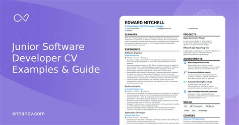 Junior Software Developer CV Examples Guide For 2025
