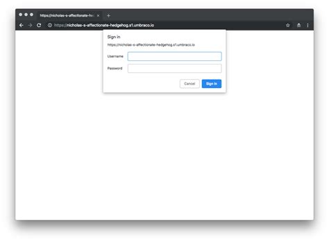 umbraco cloud website protected behind login