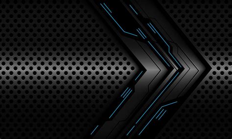 Abstract Gold Arrow Direction On Dark Grey Metallic Circle Mesh Design Modern Luxury Futuristic