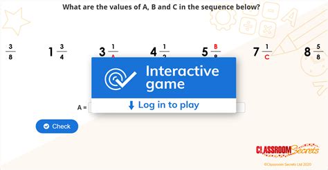 Year 5 Number Sequences Iwb Fractions Activity Classroom Secrets Classroom Secrets