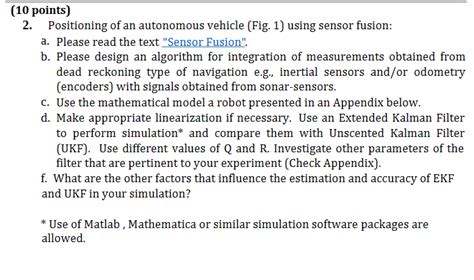 Solved Positioning Of An Autonomous Vehicle Fig Chegg