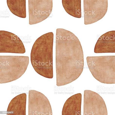 손으로 그리는 갈색 수채화 추상원은 브러시 스트로크가 매끄러운 패턴 배경을 반점합니다 포스터 인쇄 카드 엽서 직물 직물 인사말